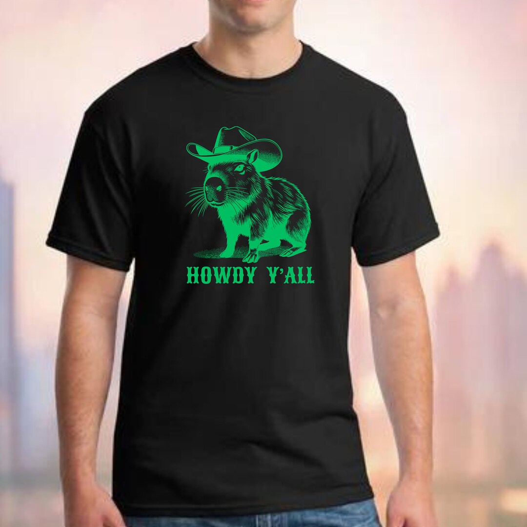 Capybara Gifts, Capybara Shirt, Capybara Cowboy Shirt Green Rodent ...