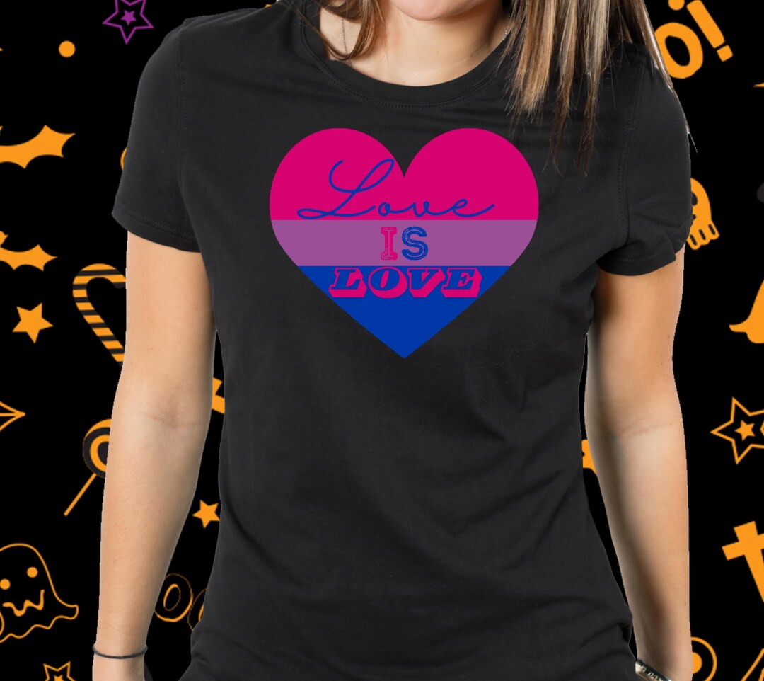 Love is Love Gift, Bisexual Heart Shirt, Bisexuality, Bi Love Flag ...