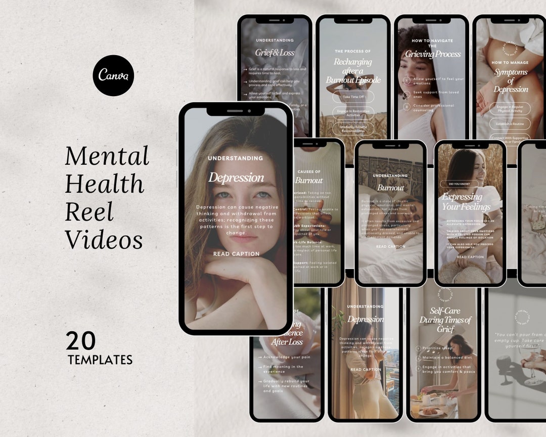 Therapist Instagram Reels, Mental Health Template, Depression Social ...