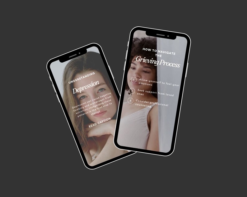 Therapist Instagram Reels, Mental Health Template, Depression Social ...