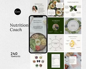 Nutrition Facts Instagram Post Templates, Health Coach, Wellness ...