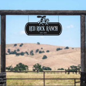 Custom Name Cowboy Gate Sign • Custom Name Farm Sign • Custom Name ...