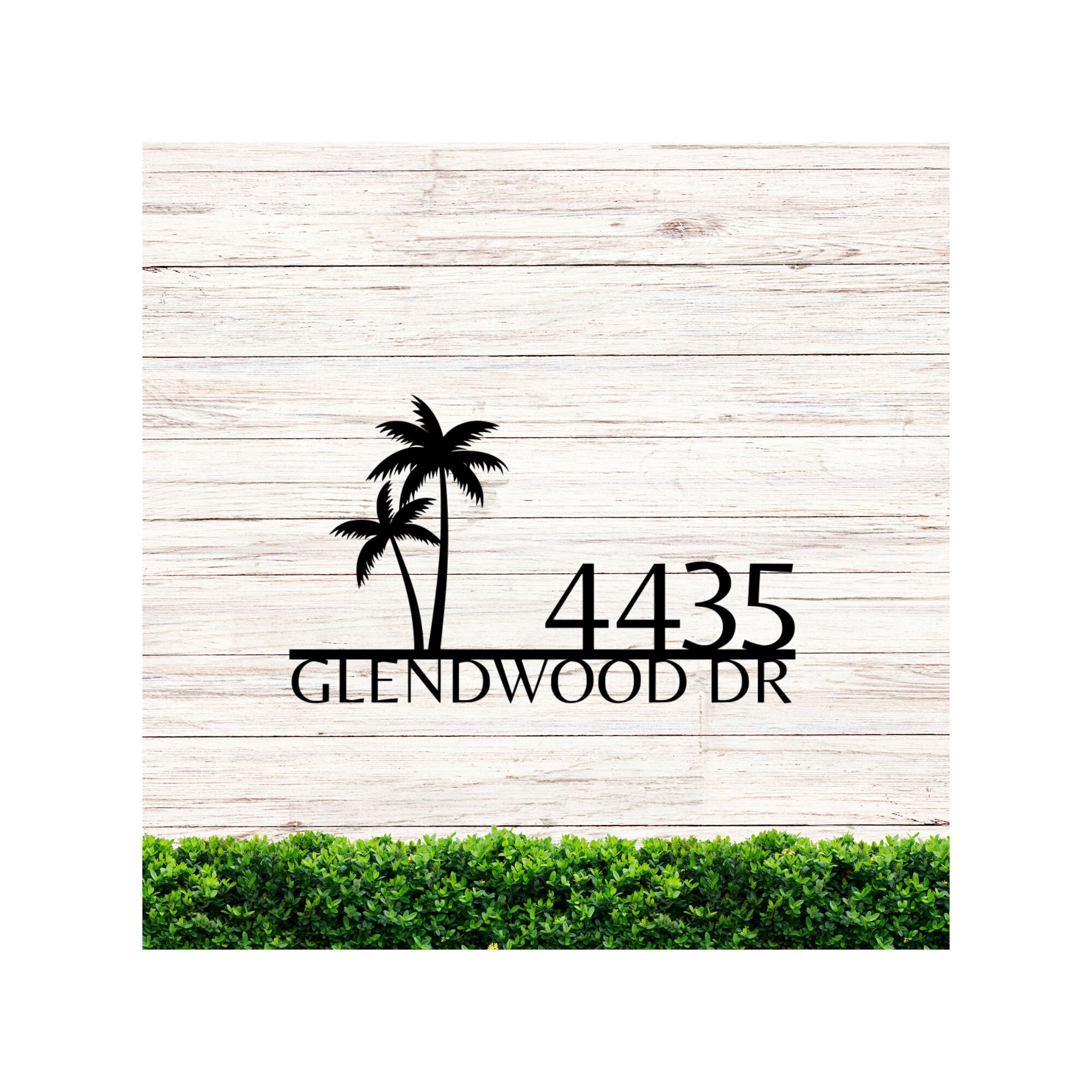 Custom Pam Tree Address Sign Custom Address Metal Sign - Etsy