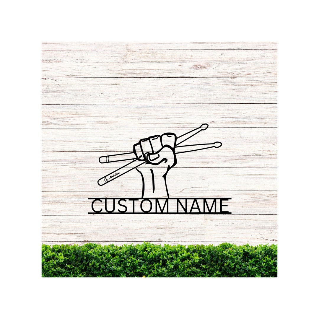 Custom Drummer Name Sign Custom Drummer Metal Sign Metal Drummer Sign ...