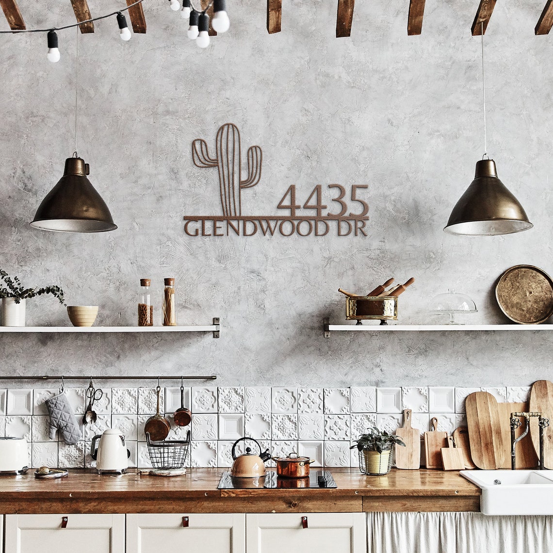 Custom Cactus Address Sign Custom Address Metal Sign Outdoor Metal ...