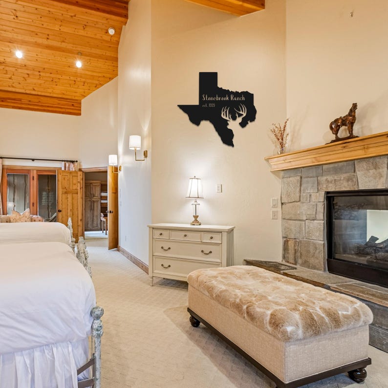 Custom Metal Texas Deer Sign • Custom Name Texas Sign • Custom Texas ...