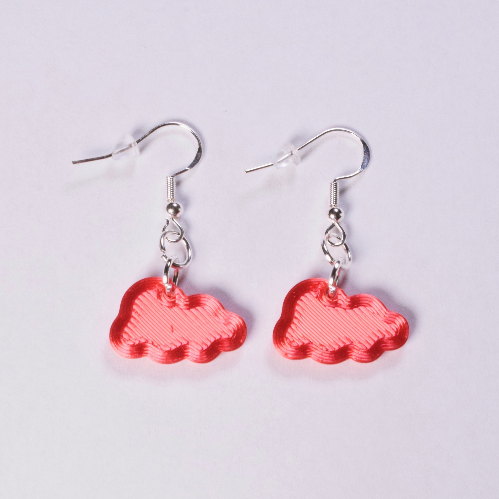 3D Printed Cloud Hook Earring Silver & Gold Handmade Jewelry - Etsy