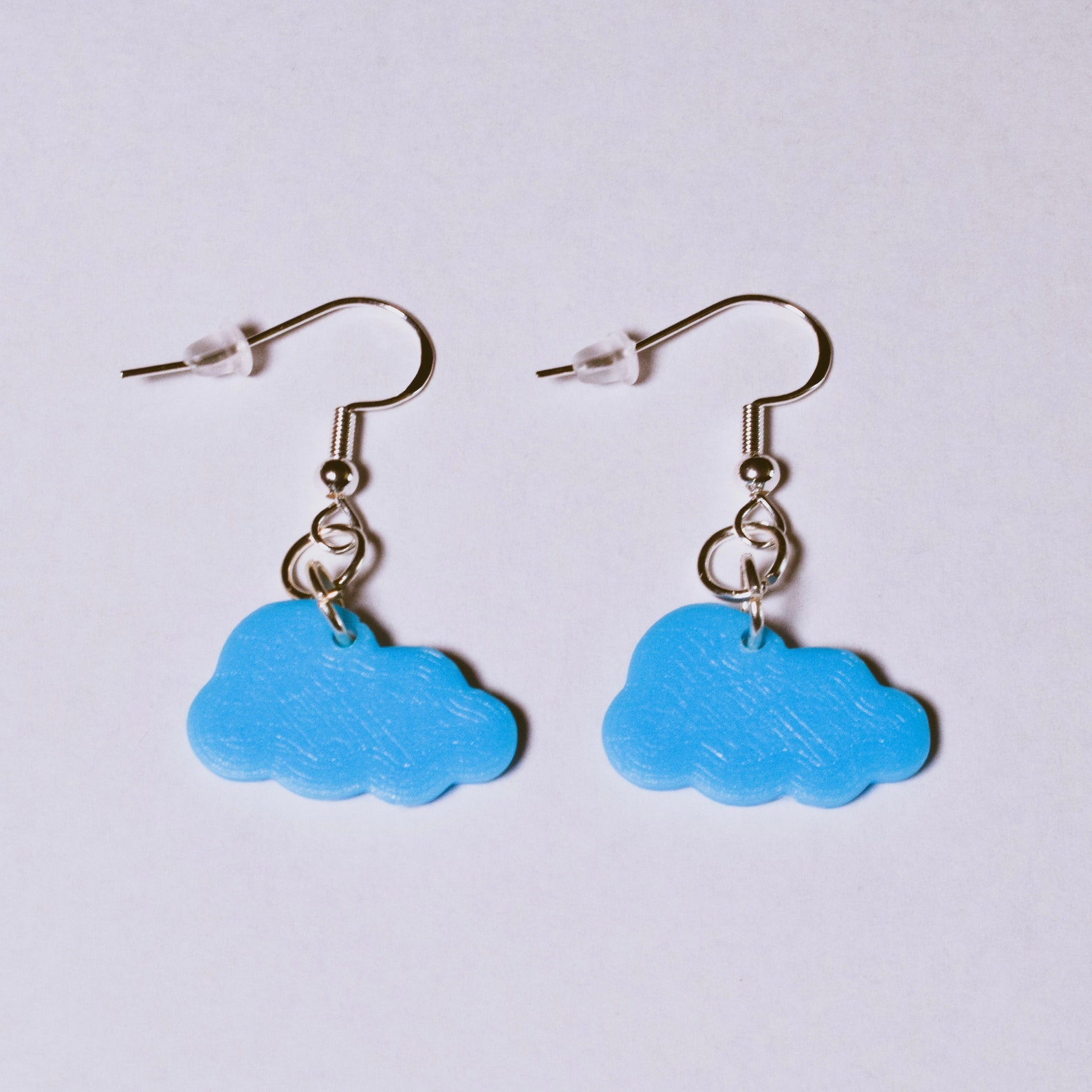 3D Printed Cloud Hook Earring Silver & Gold Handmade Jewelry - Etsy