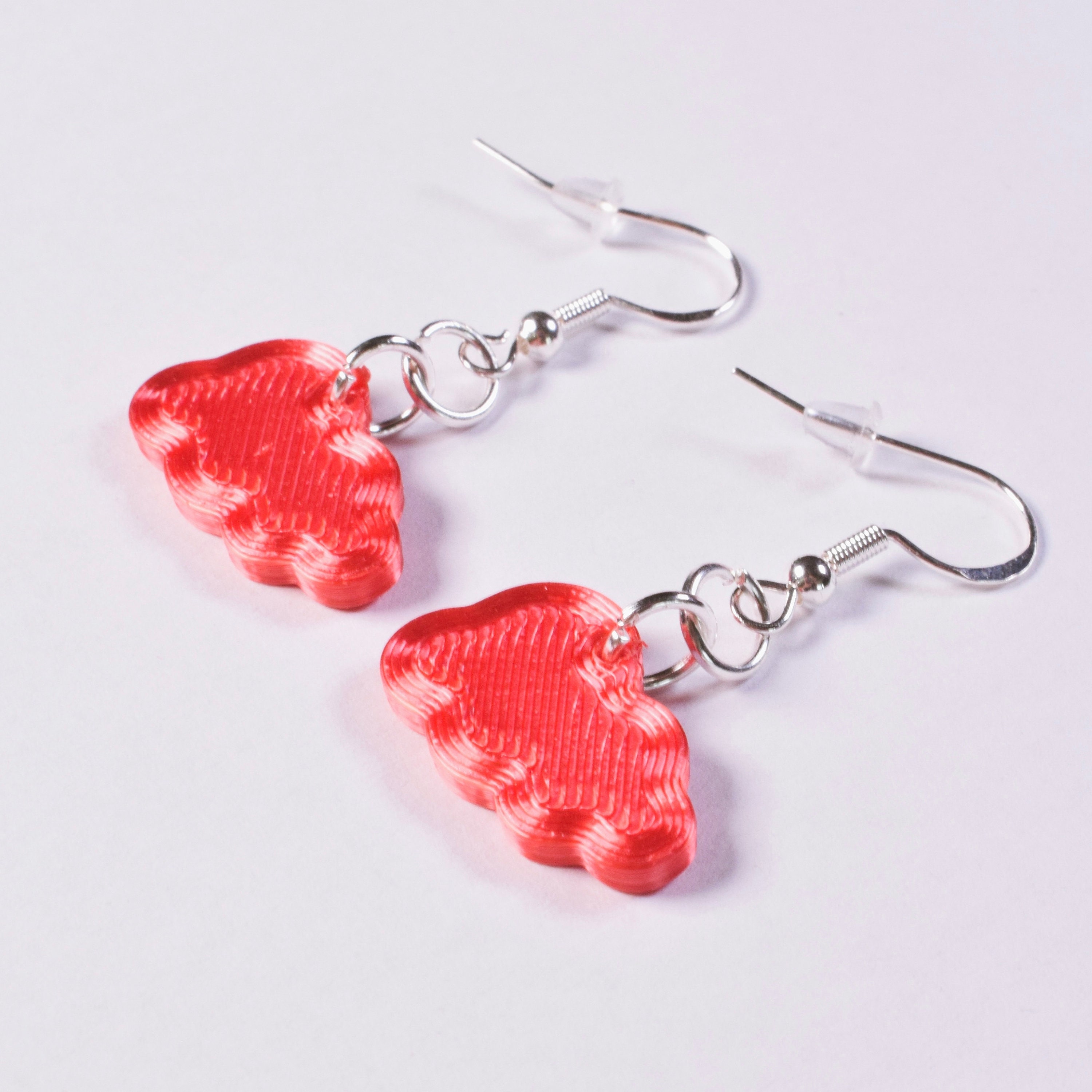 3D Printed Cloud Hook Earring Silver & Gold Handmade Jewelry - Etsy