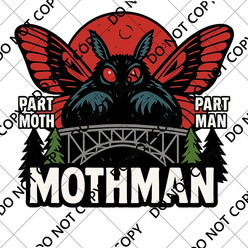 Mothman PNG Design for T-shirts – Bold Cryptid Horror Clipart, Punk ...