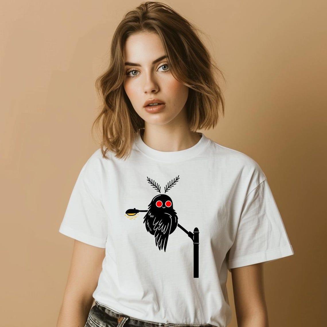 Retro Mothman Logo SVG PNG | Vintage Cryptid Clipart for Cricut ...