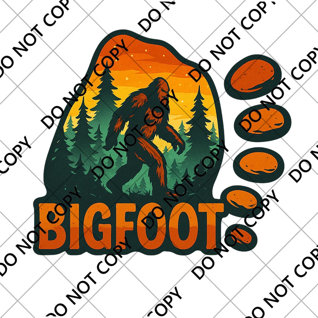 Bigfoot PNG Design for T-shirts – Retro Cryptid Clipart, Sasquatch ...