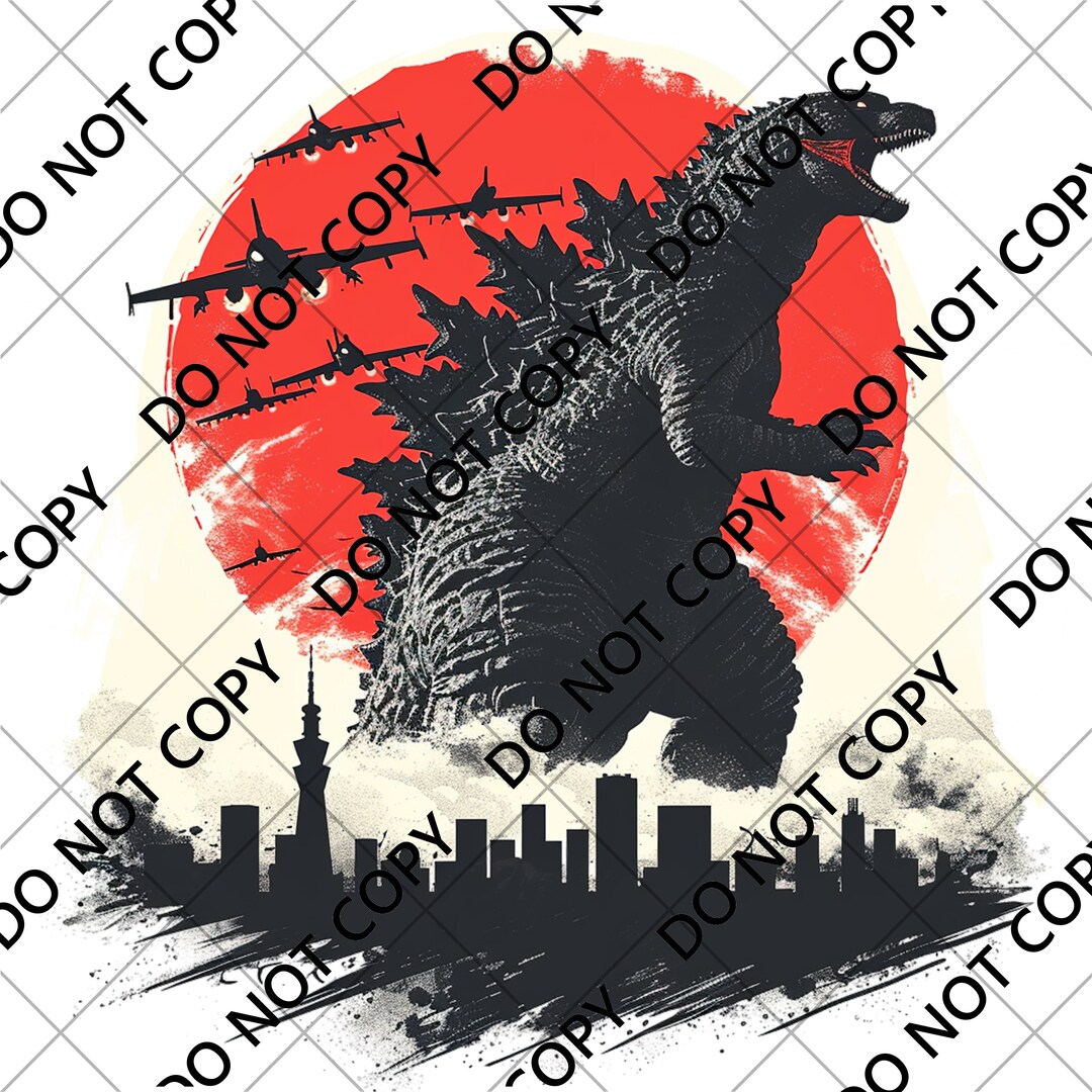 Godzilla Vintage Japanese Vector Art Digital Download Godzilla Roaring ...