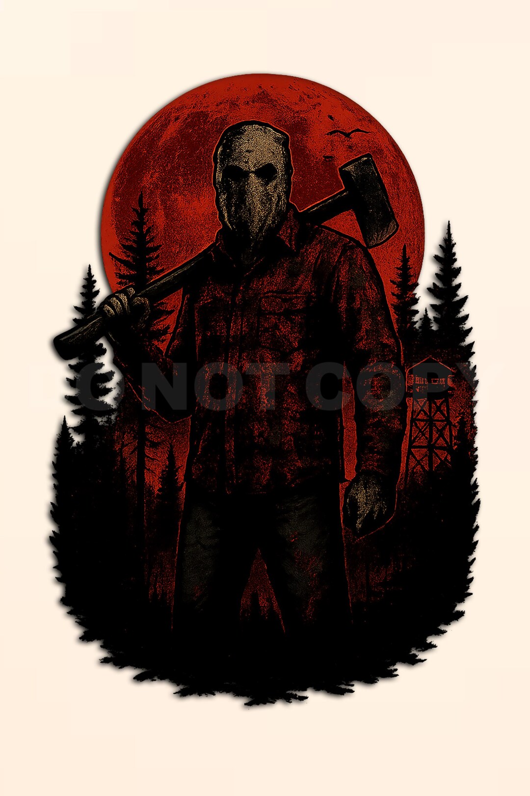 Blood Moon Slasher PNG & SVG | Horror Axe Killer Clipart for Halloween ...