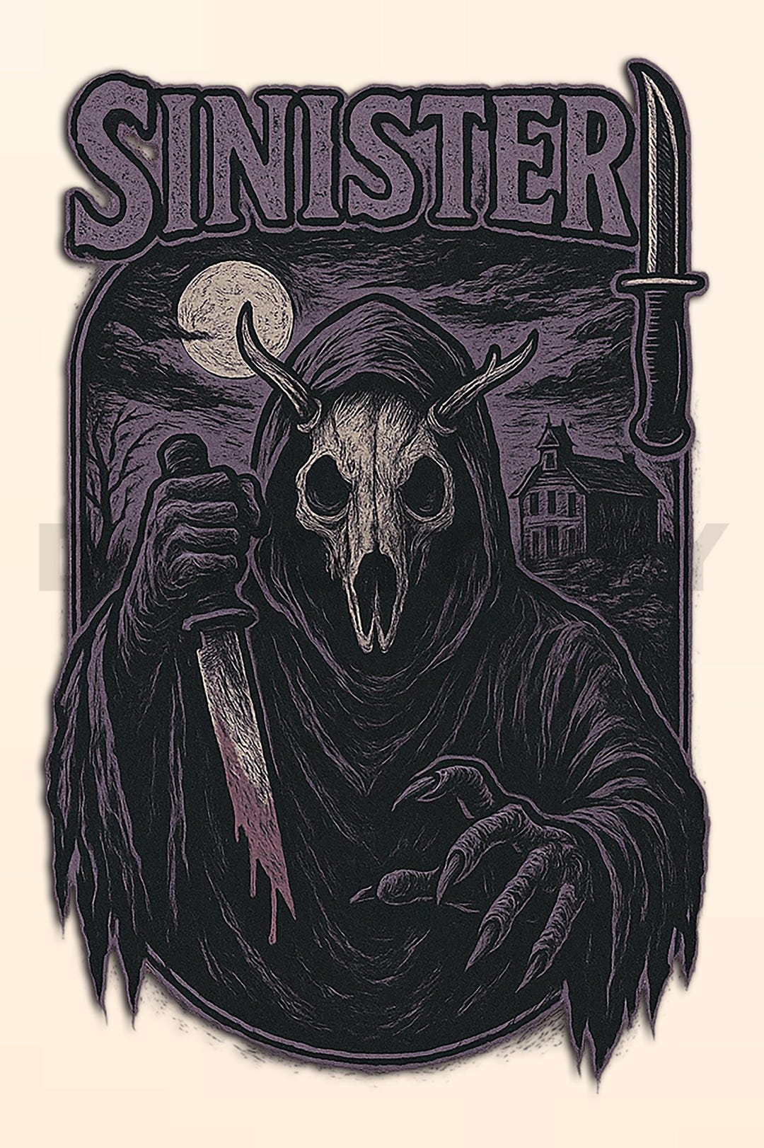 Sinister Slasher PNG & SVG | Grim Reaper Horned Killer Clipart for T ...