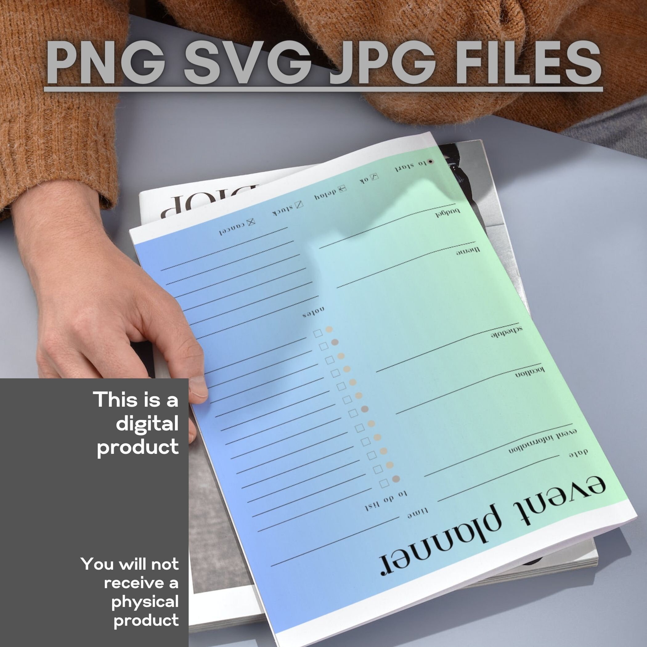 Event Planner Templates SVG, PNG and JPG Template Bundle - Etsy