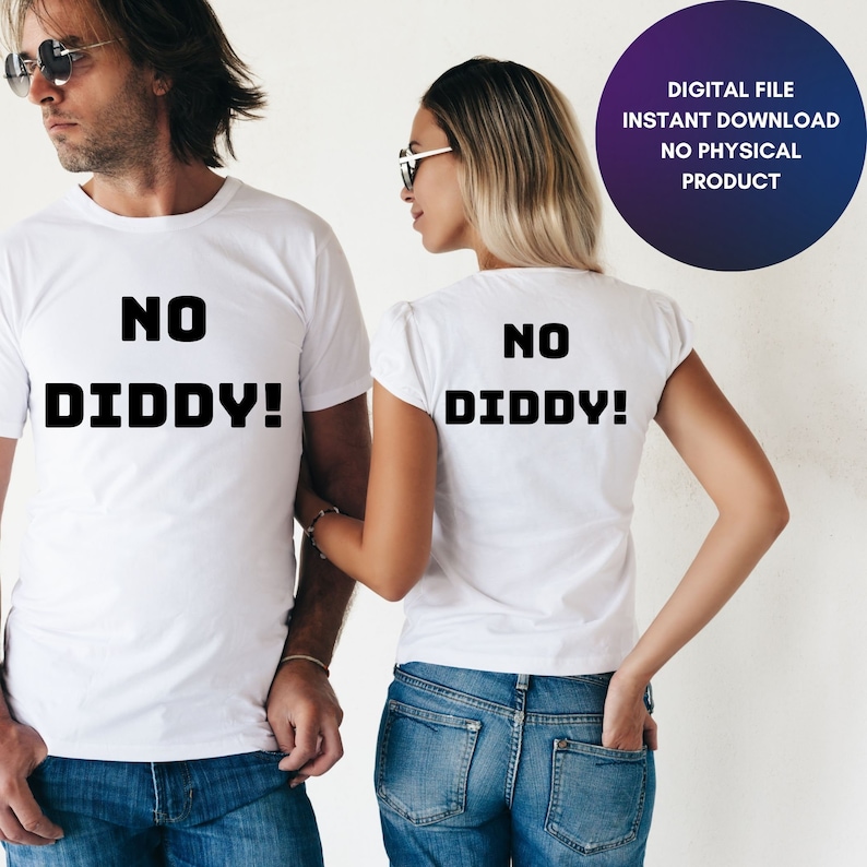 NO DIDDY!, Meme , Diddy, Trending Now , Svg, Png, Jpg Black and White ...