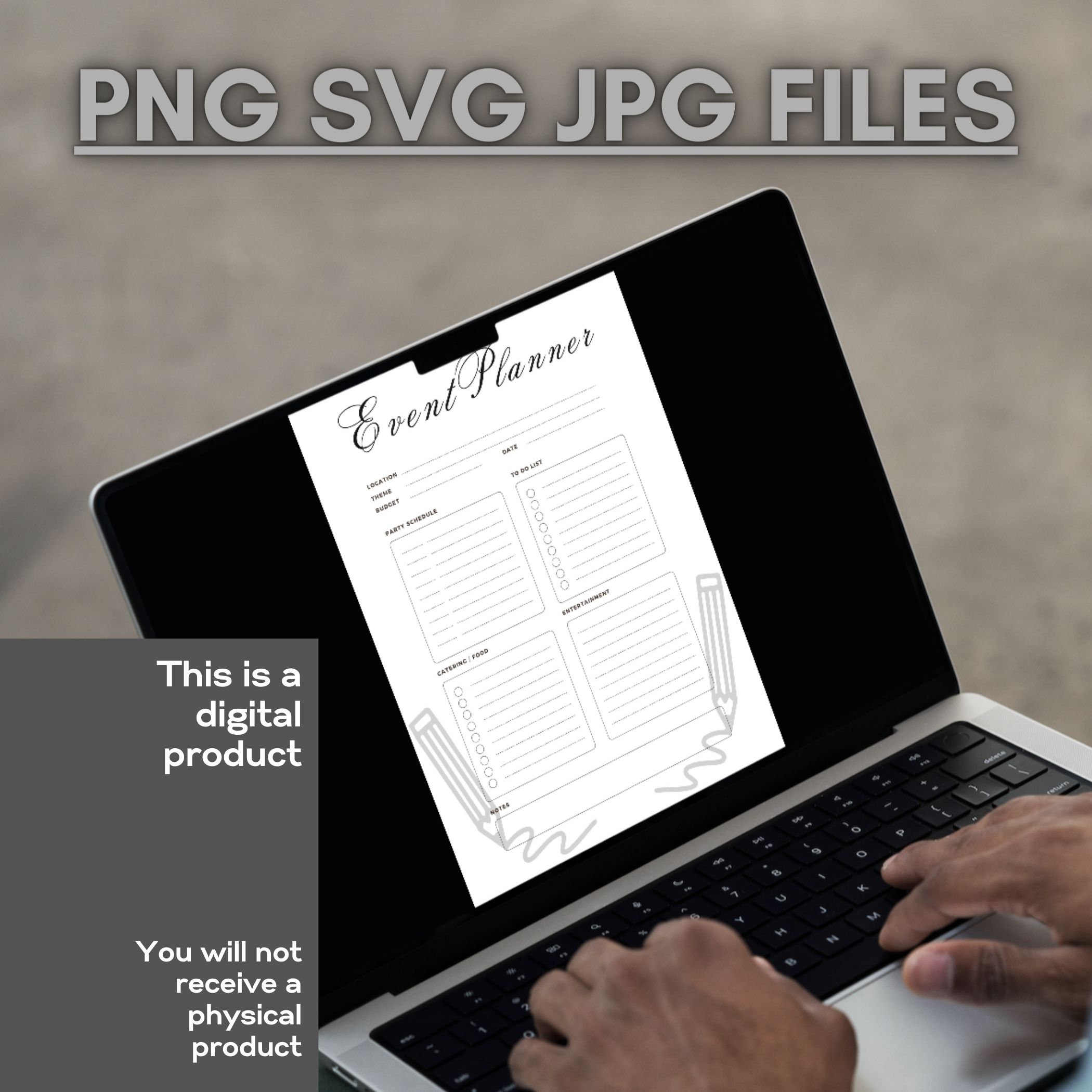 Event Planner Templates SVG, PNG and JPG Template Bundle - Etsy