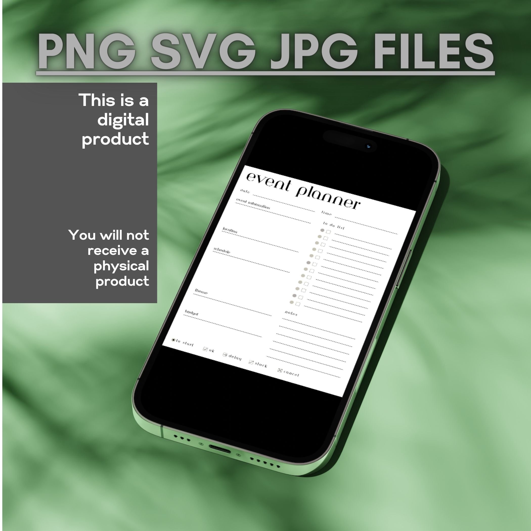 Event Planner Templates SVG, PNG and JPG Template Bundle - Etsy