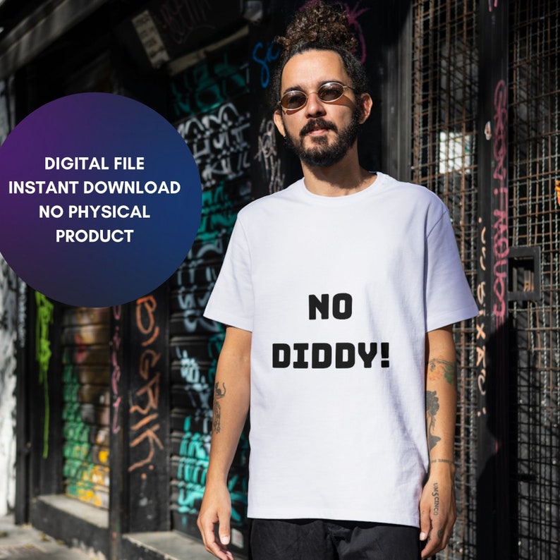NO DIDDY!, Meme , Diddy, Trending Now , Svg, Png, Jpg Black and White ...