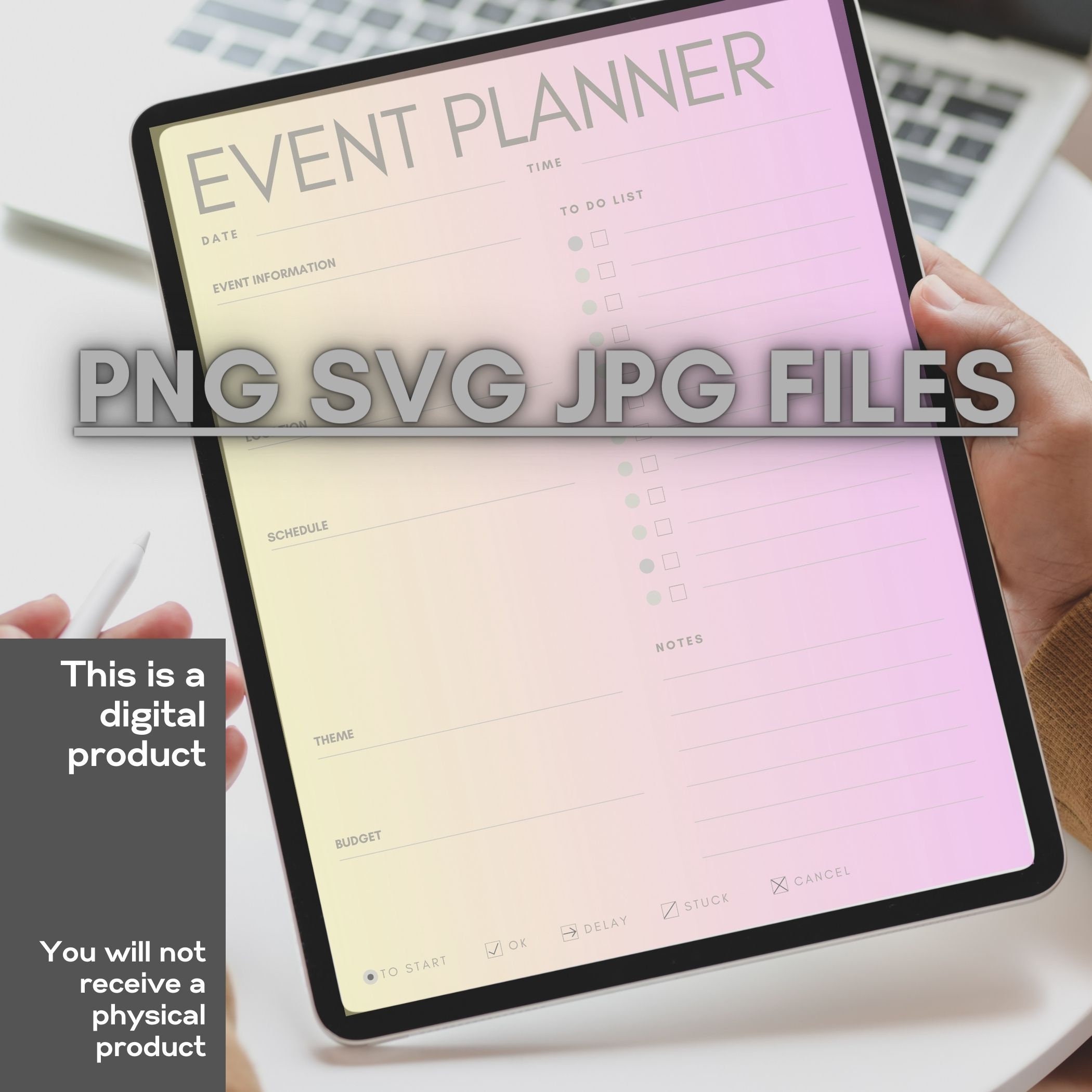 Event Planner Templates SVG, PNG and JPG Template Bundle - Etsy