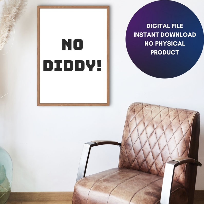 NO DIDDY!, Meme , Diddy, Trending Now , Svg, Png, Jpg Black and White ...