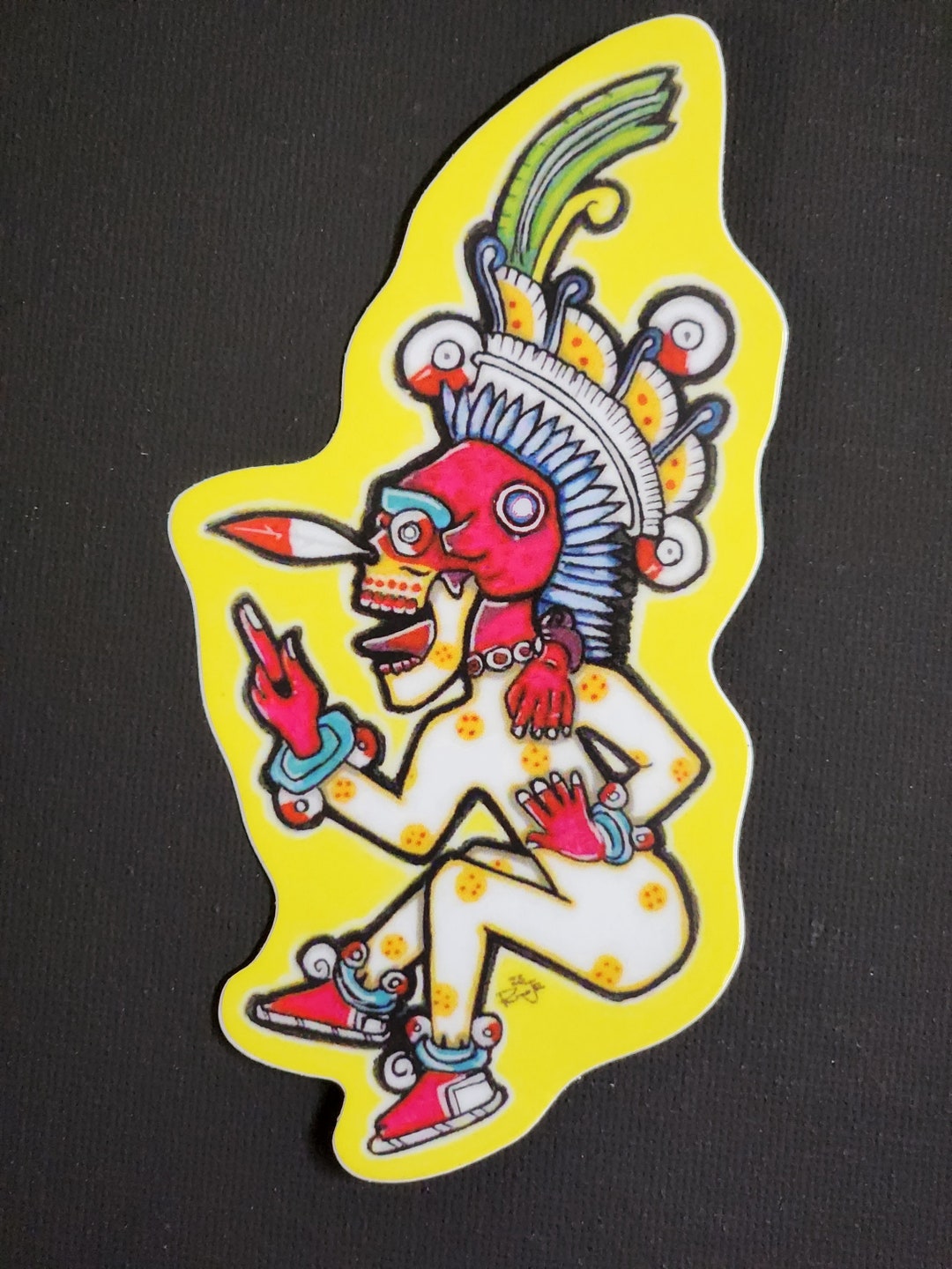 MICTLANTECUTLI Version 2 Sticker 4x4 Vynl Matte - Etsy