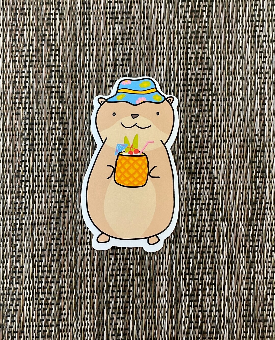 Otter With Piña Colada Sticker - Etsy
