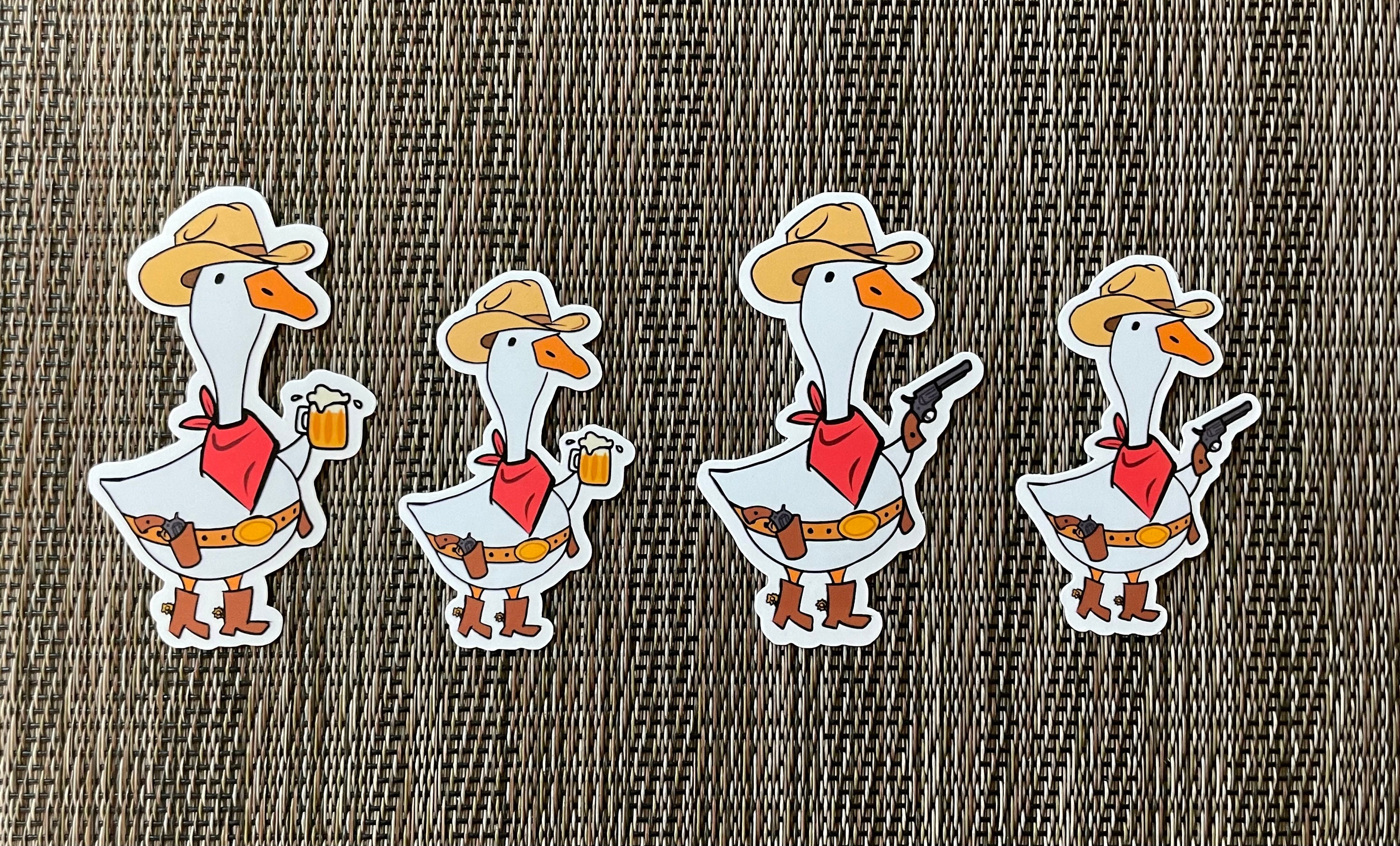 Cowboy Goose Beer & Revolver Sticker - Etsy