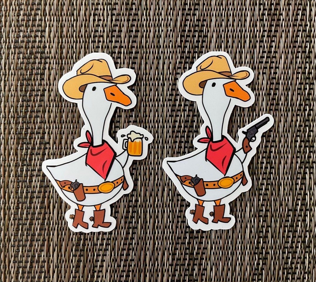 Cowboy Goose Beer & Revolver Sticker - Etsy