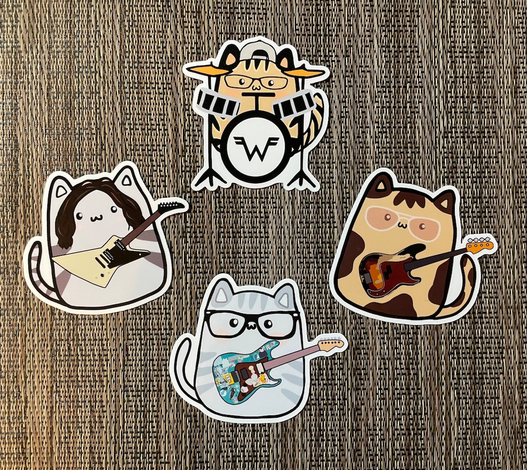 Weezer Inspired Kitty Stickers - Etsy