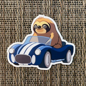Sloth Race Car Sticker - Etsy