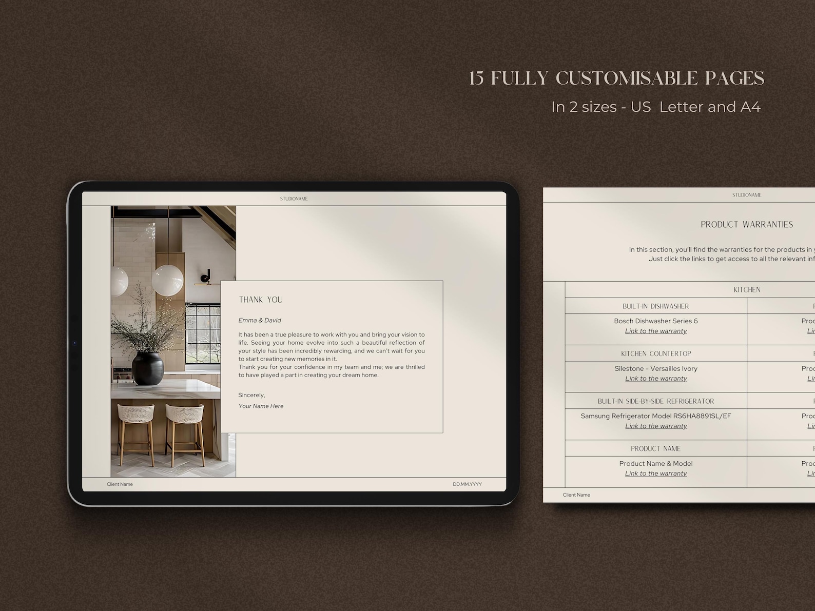 Interior Design Goodbye Packet Template | Interior Design Client ...