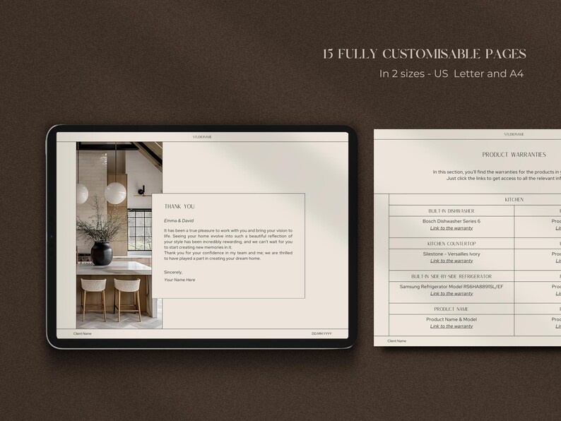 Interior Design Goodbye Packet Template | Interior Design Client ...