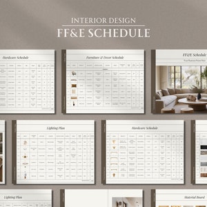 Interior Design Furniture, Finishes and Fixtures Schedule Template for ...