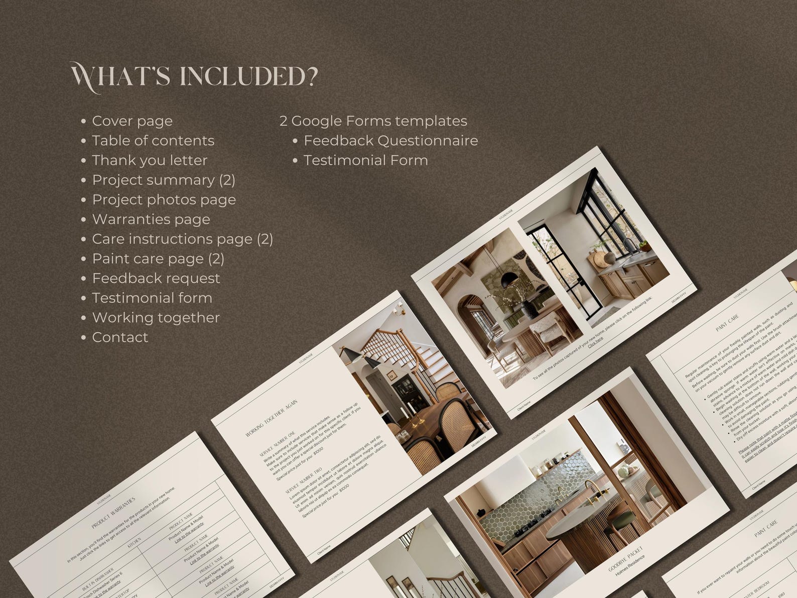 Interior Design Goodbye Packet Template | Interior Design Client ...