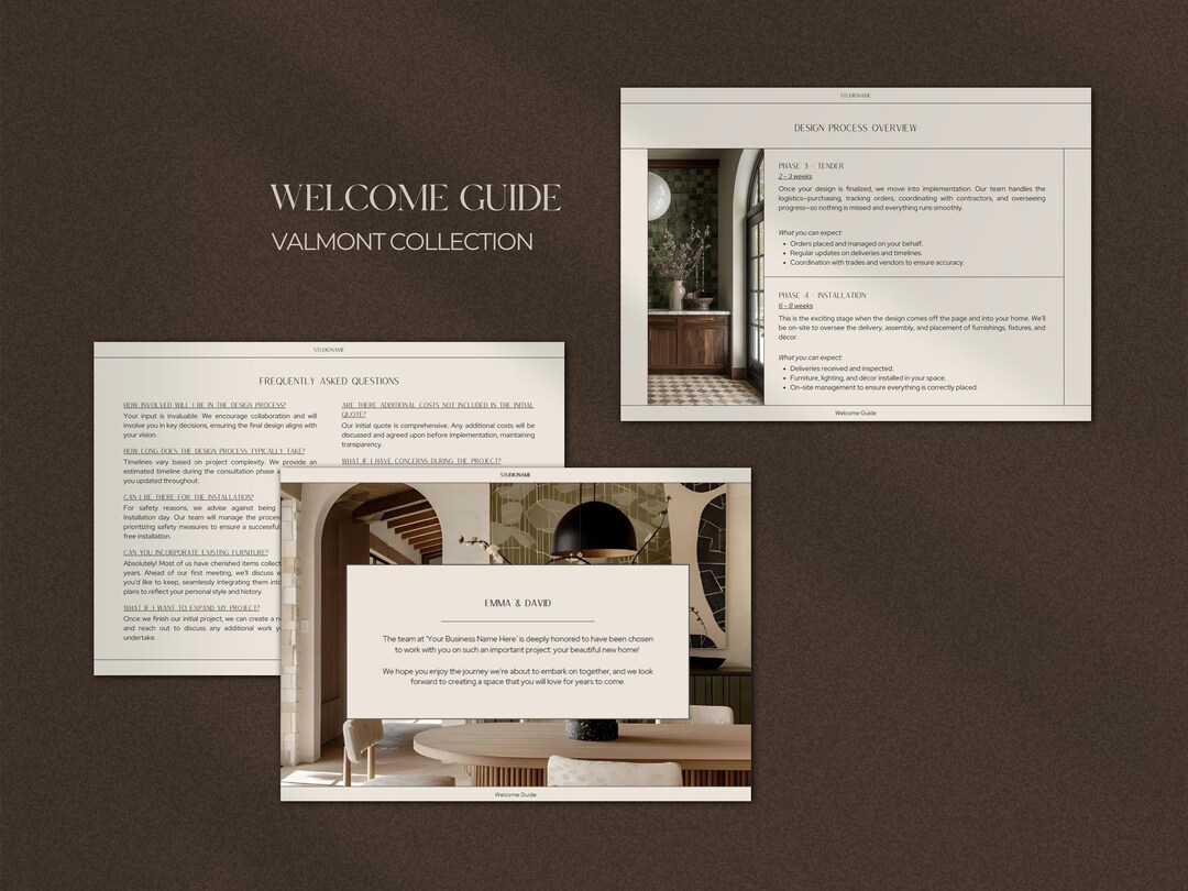 Interior Design Welcome Guide Template | Interior Design Welcome Packet ...