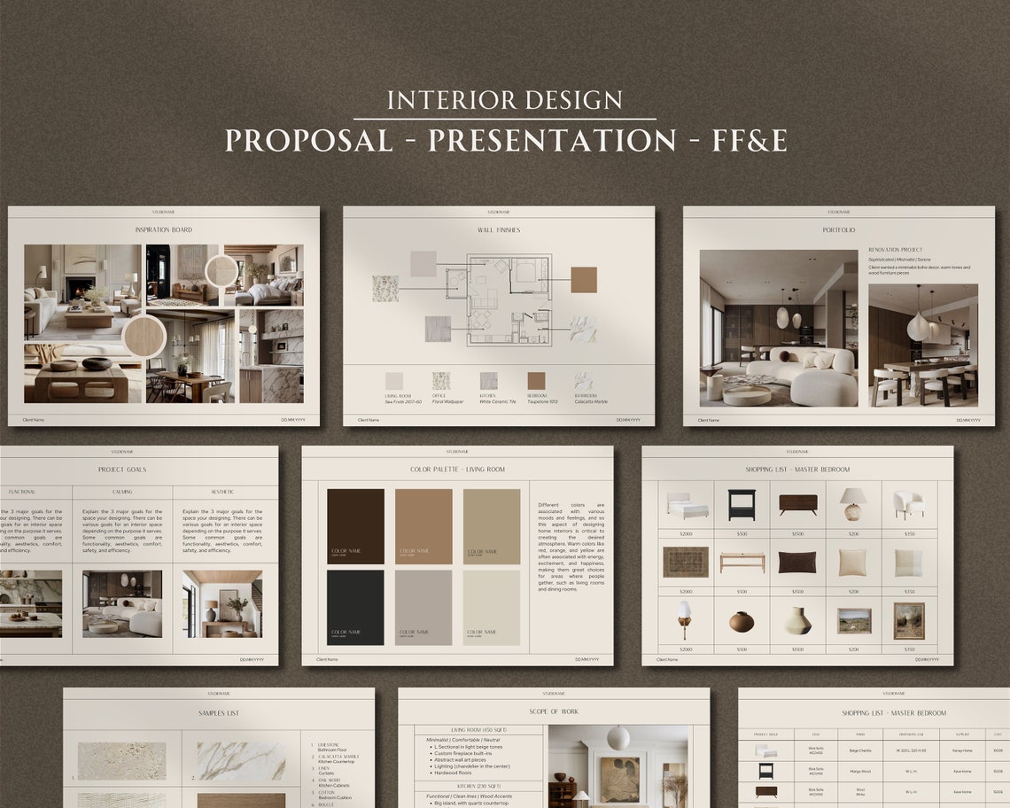 Interior Design Bundle Interior Design Presentation Template Interior ...