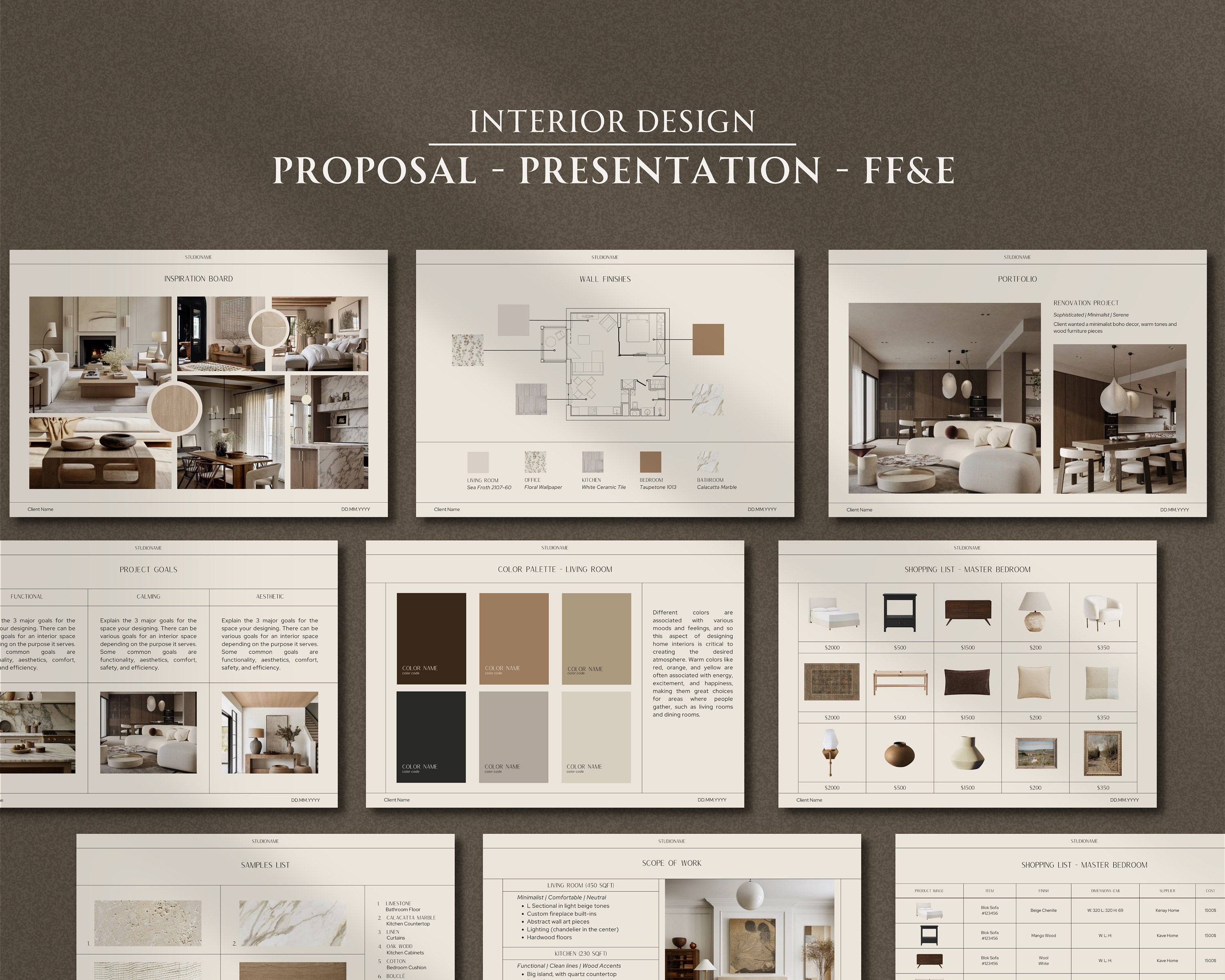 Interior Design Bundle Interior Design Presentation Template Interior ...