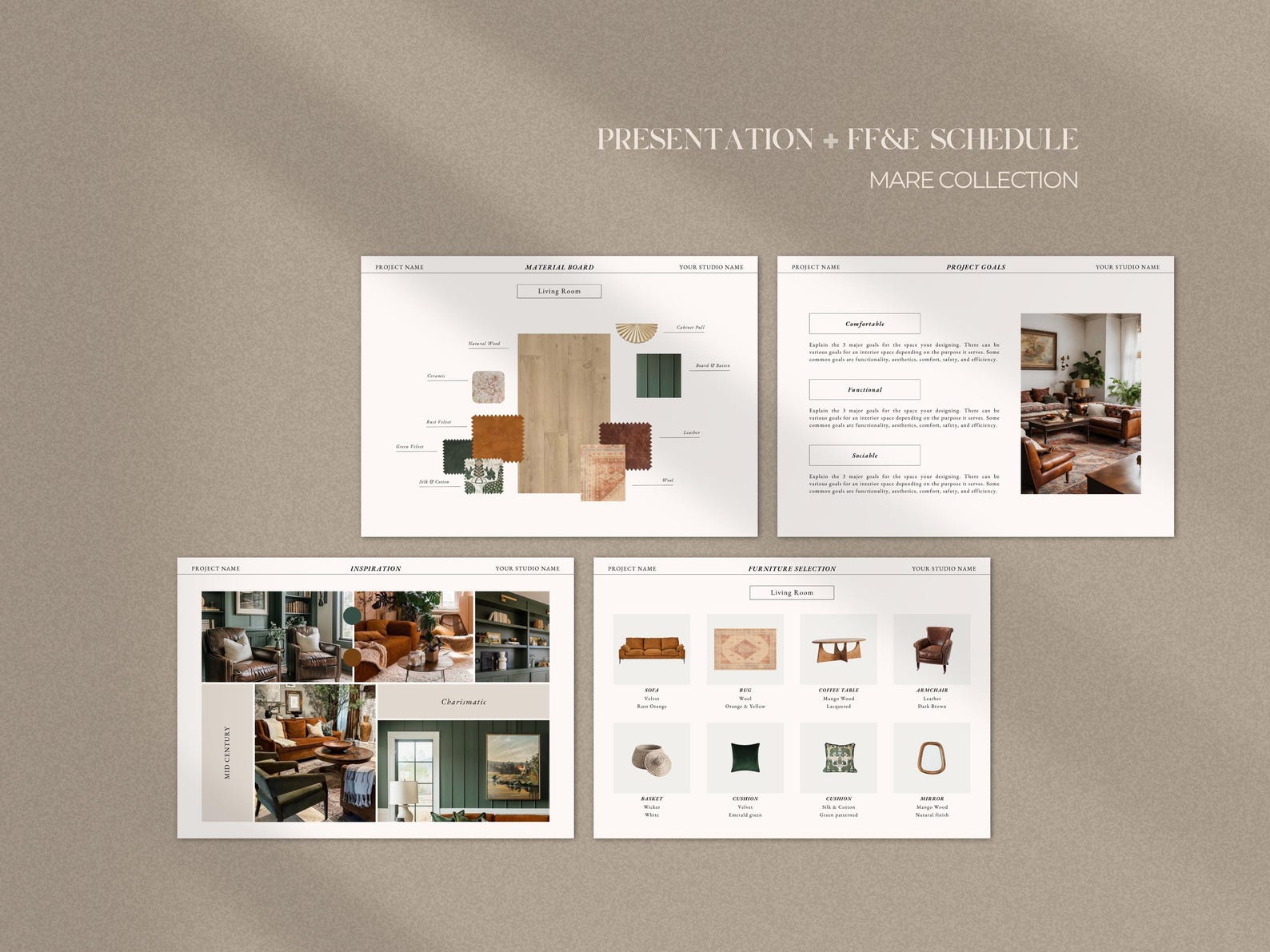 Interior Design Client Presentation and FF&E Schedule Bundle | Interior ...