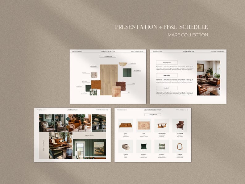 Interior Design Client Presentation and FF&E Schedule Bundle | Interior ...