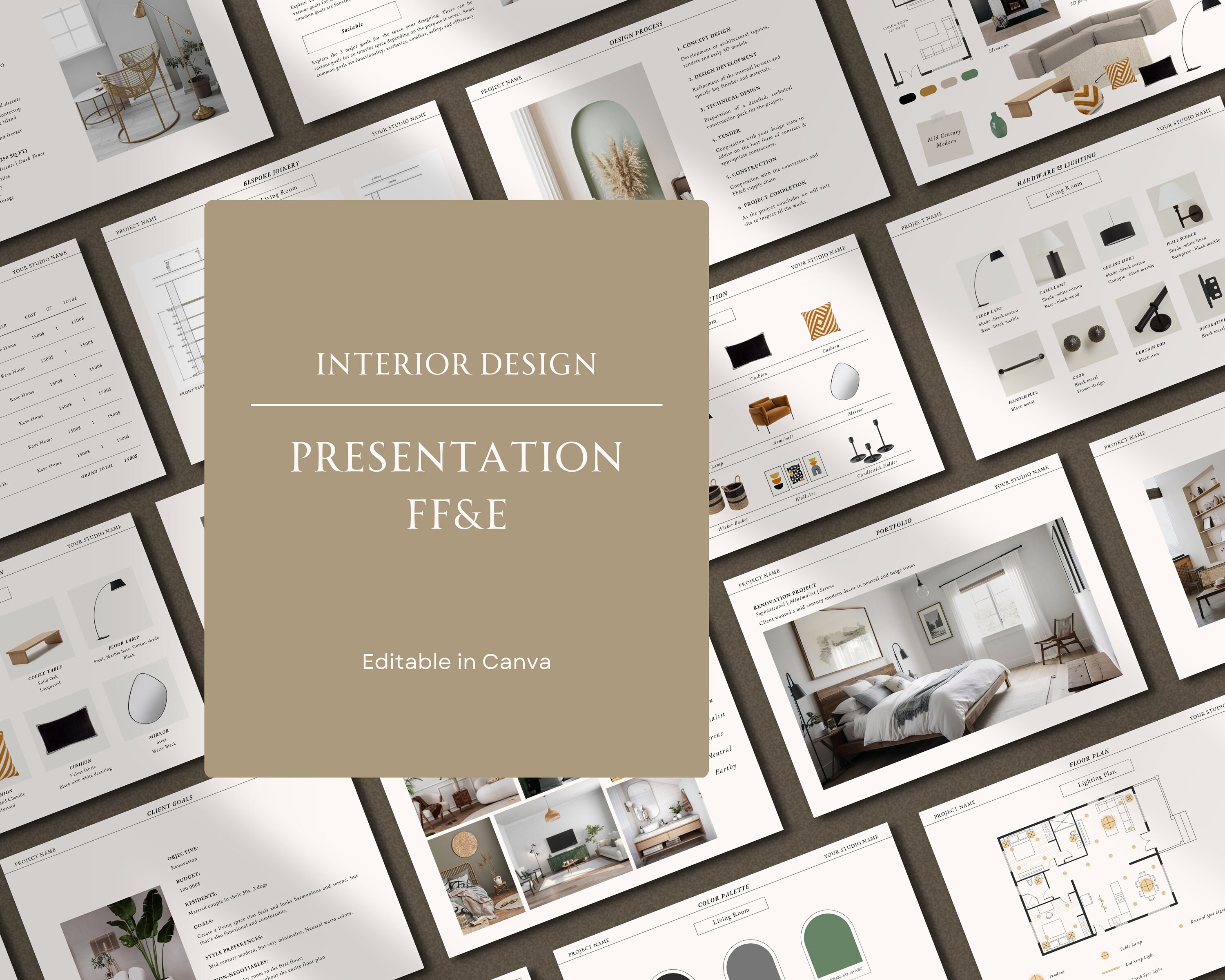 Interior Design Client Presentation and FF&E Schedule Bundle Interior ...