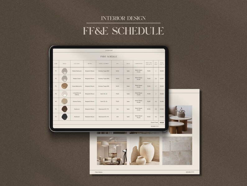 FF&E Schedule | Interior Design Furniture, Fixtures and Finishes ...