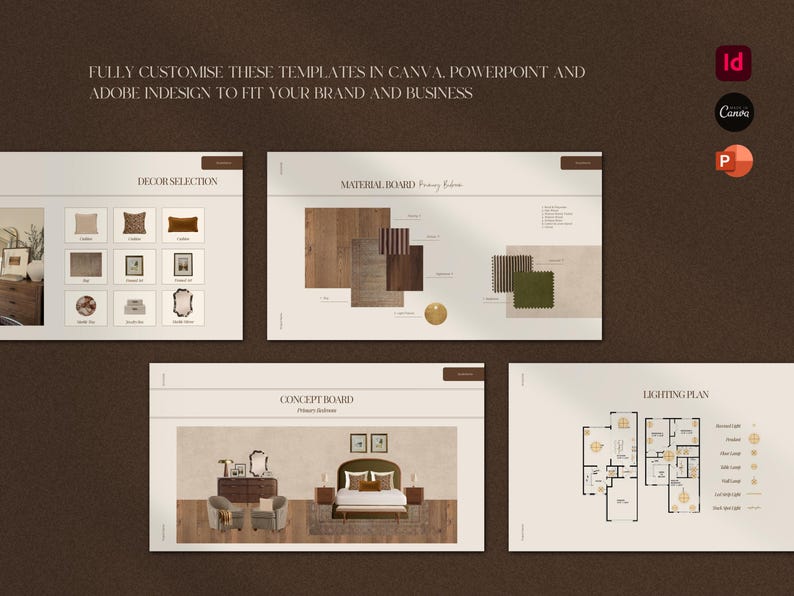 Interior Design Presentation Template Canva, Indesign and Powerpoint ...