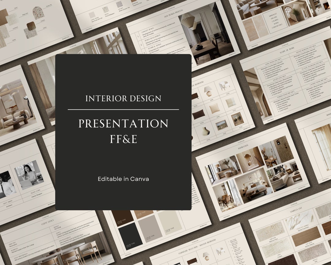 Interior Design Presentation Template and FF&E Schedule Bundle Interior ...