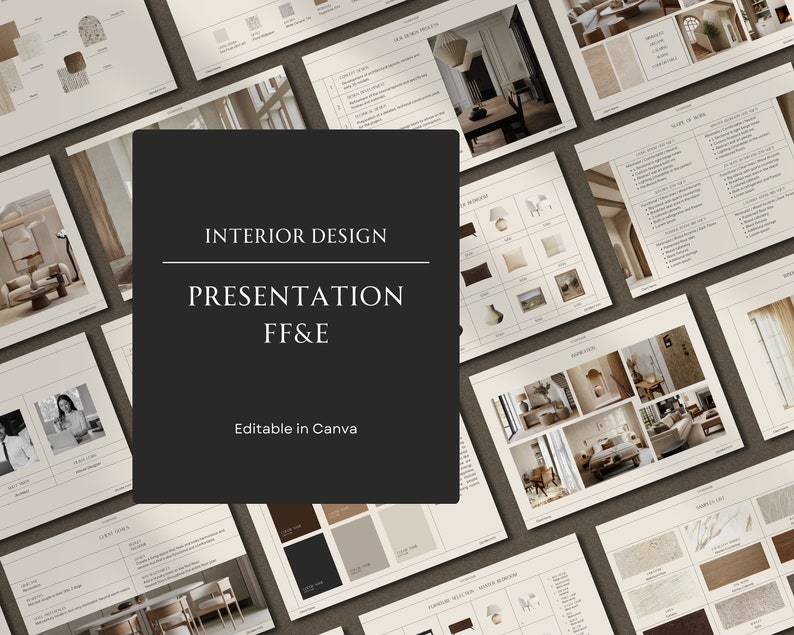 Interior Design Presentation Template and FF&E Schedule Bundle Interior ...