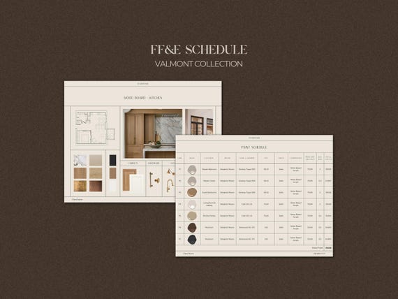 Interior Design Furniture Schedule Example