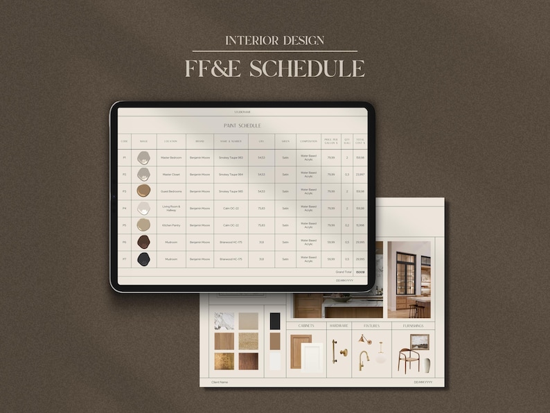 FF&E Schedule | Interior Design Furniture, Fixtures and Finishes ...