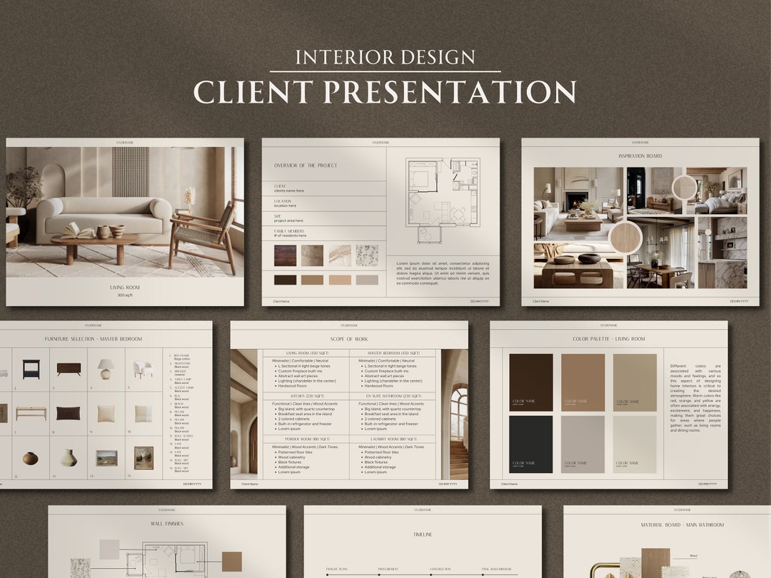 Interior Design Presentation Interior Design Project Template Client Presentation Canva 