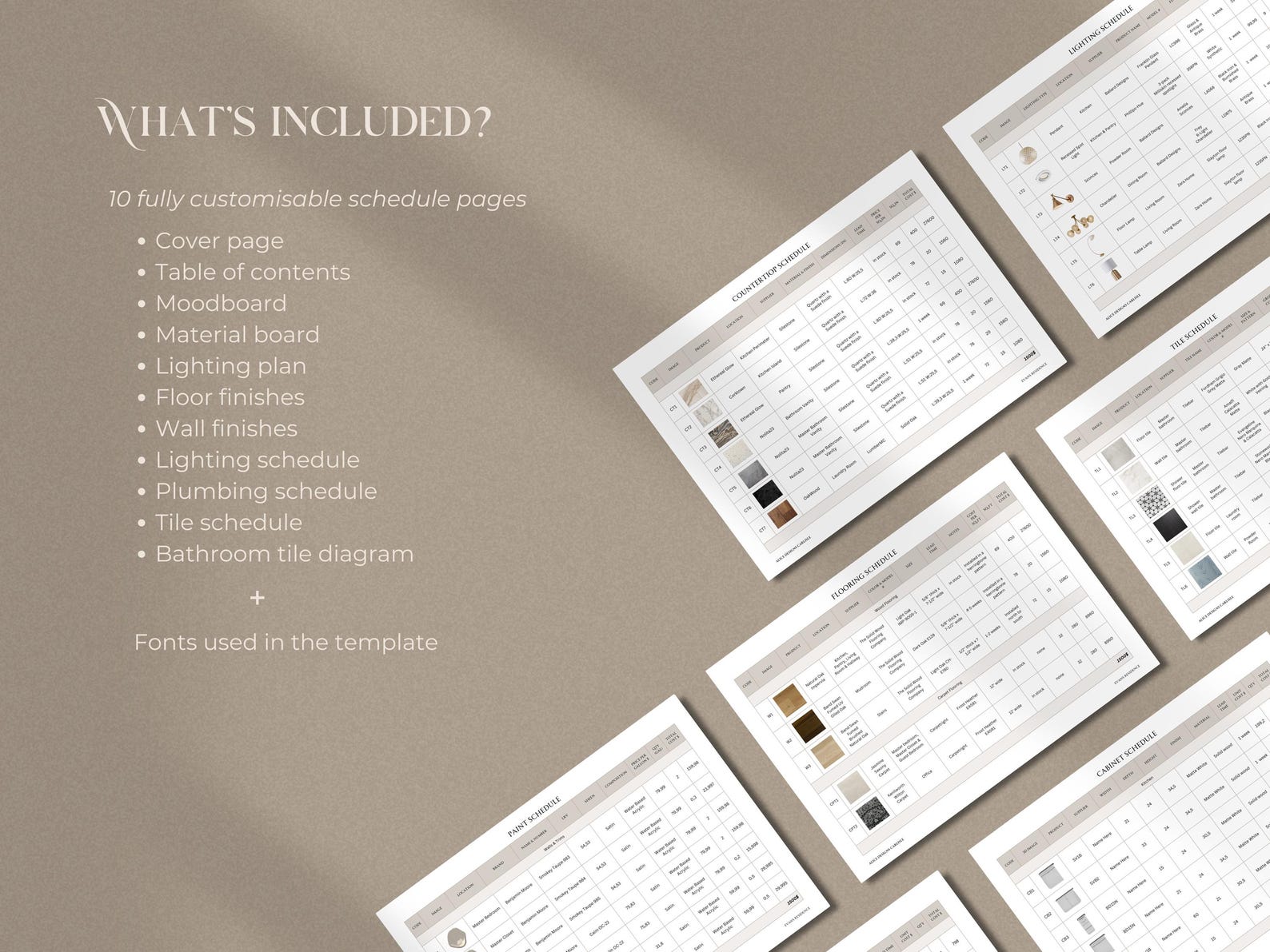 FF&E Schedule | Excel, Canva and Sheets | Furniture, Fixture and ...